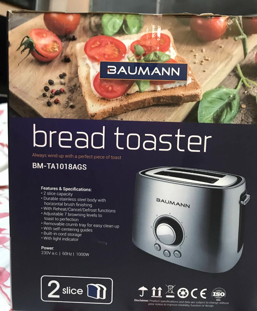 Baumann Bread Toaster · 2 slice capacity, Furniture & Home Living ...