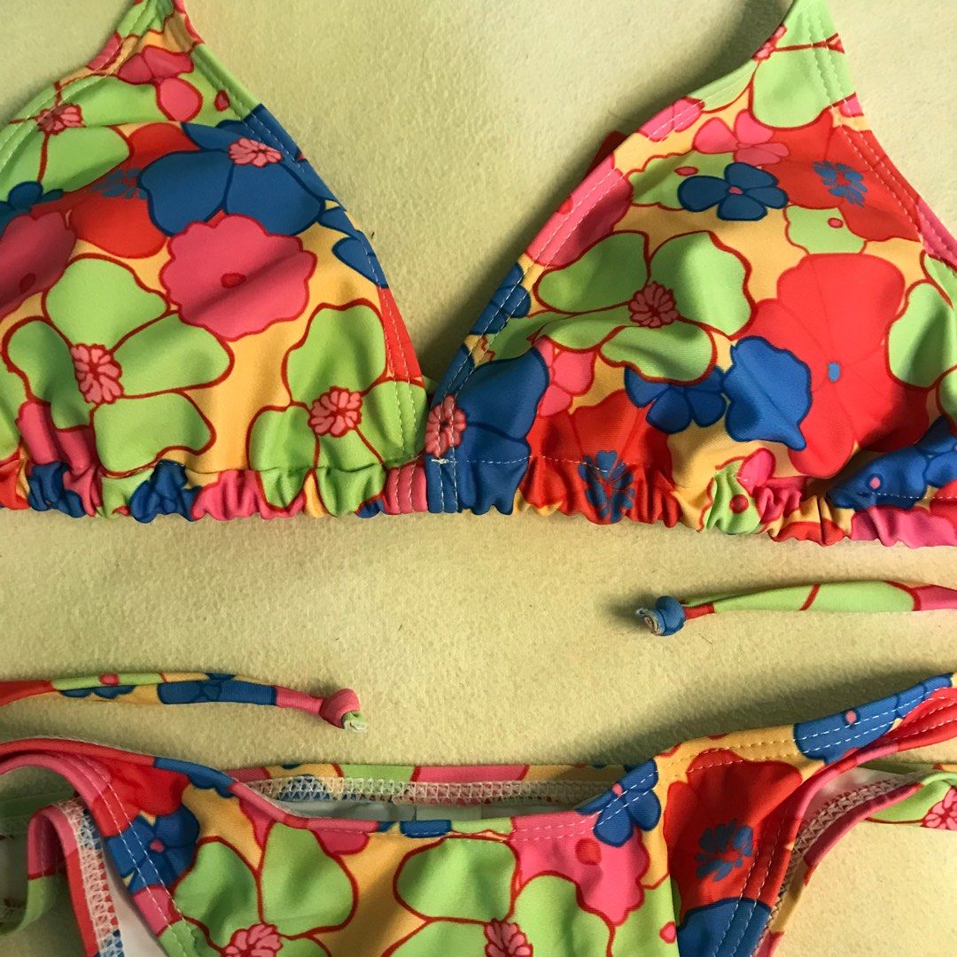 Beacon Cute Floral Tie Top & Bottom Two-piece Swimsuit, Women's Fashion ...