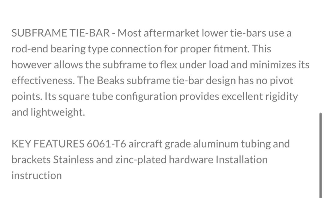 Beaks lower subframe tie bar Honda Civic FD, Car Accessories ...