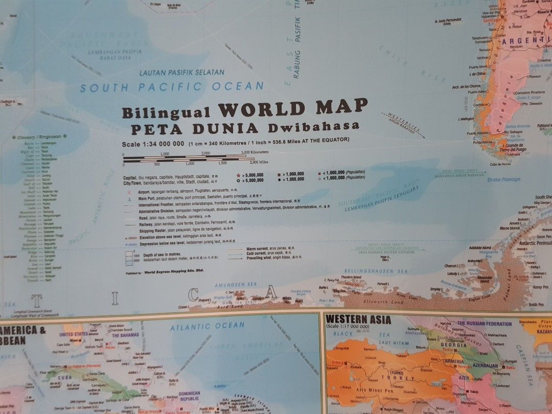 Bilingual World Map, Hobbies & Toys, Stationery & Craft, Art & Prints ...