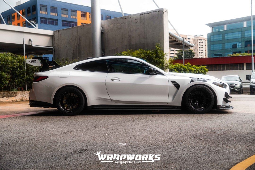 BMW G82 M4C - High Gloss Piano White Full Wrap, Car Accessories ...