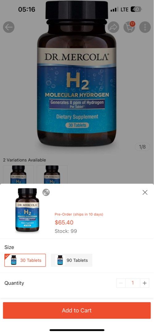 {BNIB} Dr Mercola H2 Molecular Hydrogen tablets *free regular postage ...