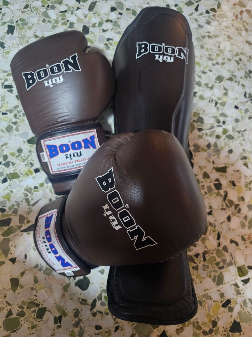 Boon Muay Thai Gloves and Shin Guards, Sports Equipment, Exercise ...