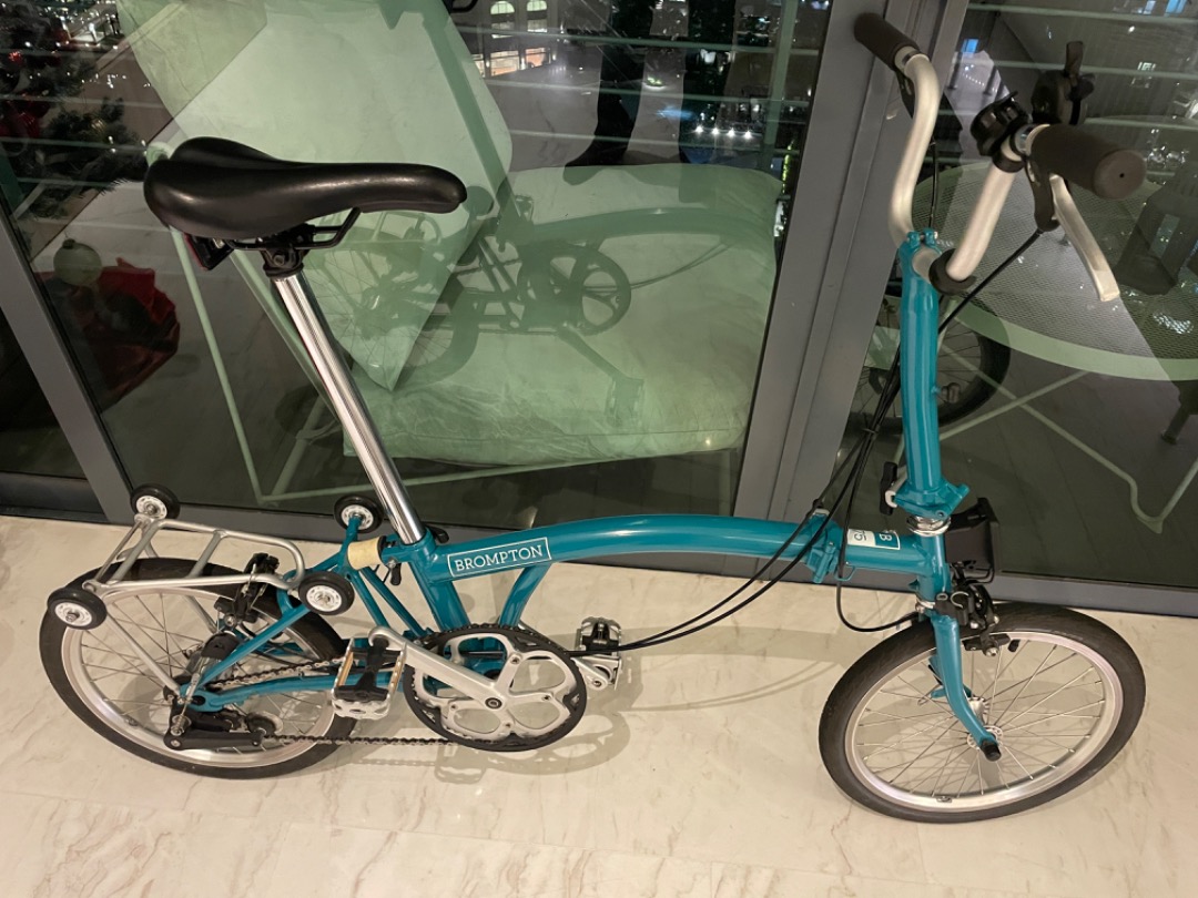 Brompton B75 (bought in Aug 2021 with receipt) with rear easy wheels/rack, fold-up pedal and ...