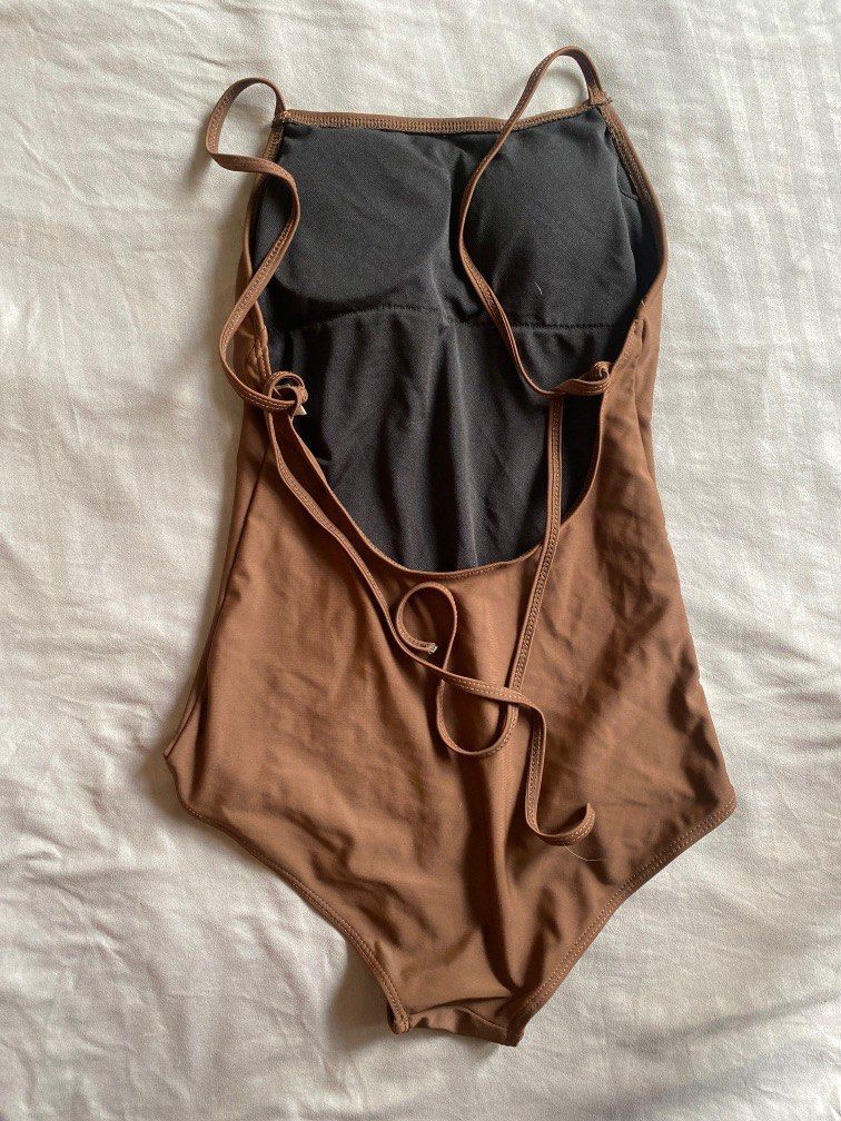 Brown One Piece Bikini, Women's Fashion, Swimwear, Bikinis & Swimsuits ...