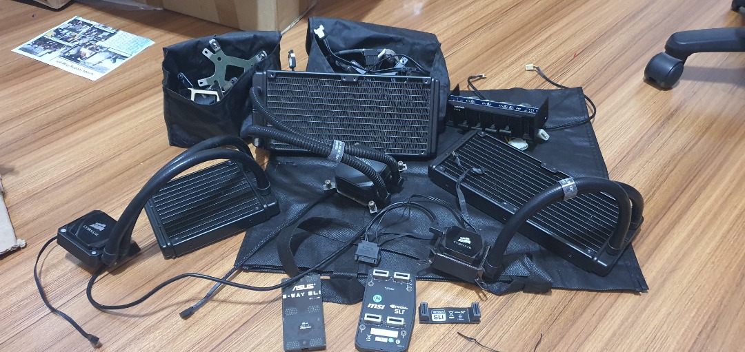 Bundle of used CPU Coolers, SLI bridges and a fan controller, Computers ...