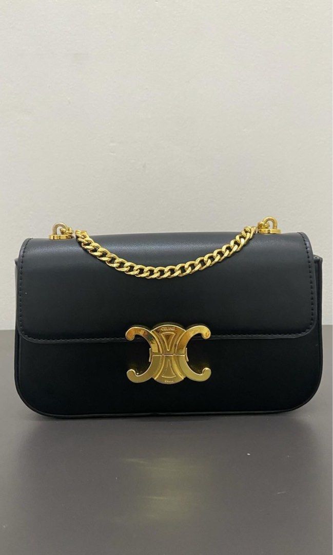Celine Triomphe chain shoulder, Women's Fashion, Bags & Wallets ...