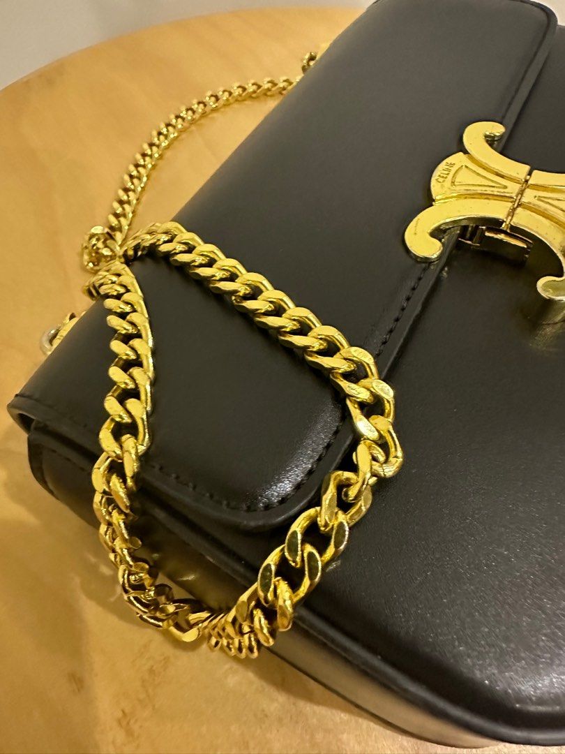 Celine Triomphe chain shoulder, Women's Fashion, Bags & Wallets ...
