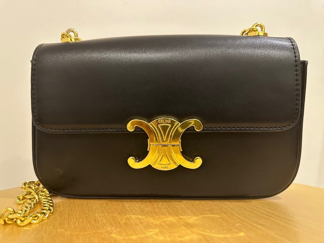 Celine Triomphe chain shoulder, Women's Fashion, Bags & Wallets ...