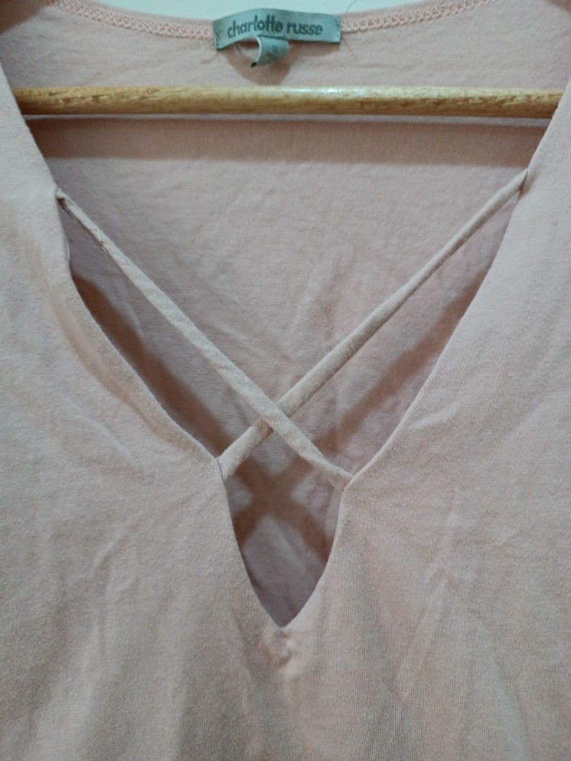 Charlotte russe chest cut-out rose nude women's long sleeve crop top ...