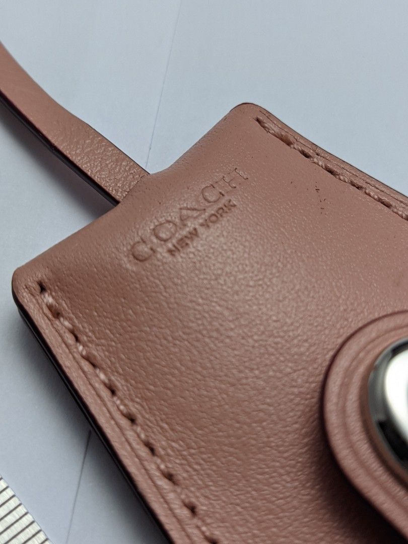 Coach bag hang tag keychain lock types, milk pink, Luxury, Accessories ...