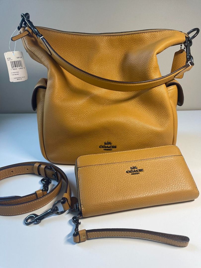 Coach pebble textured leather shoulder bag, Women's Fashion, Bags ...