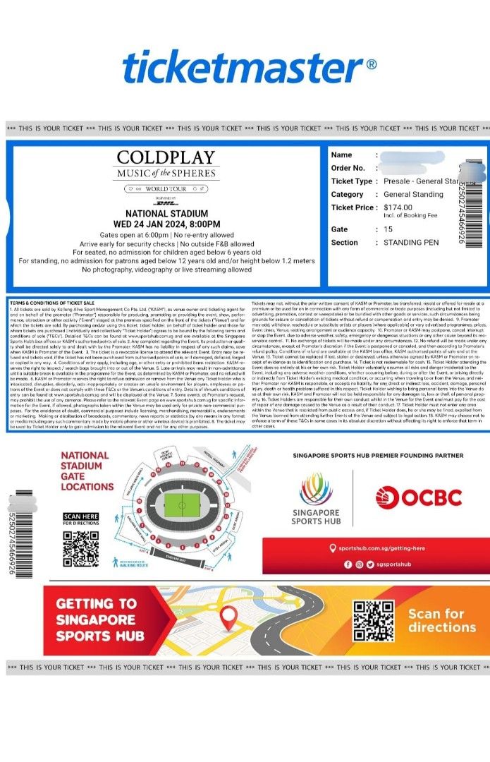 Coldplay tickets 24th Jan 2024, Tickets & Vouchers, Event Tickets on ...