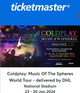 COLDPLAY Cat 3 (Row A) tickets x 2, Tickets & Vouchers, Event Tickets ...