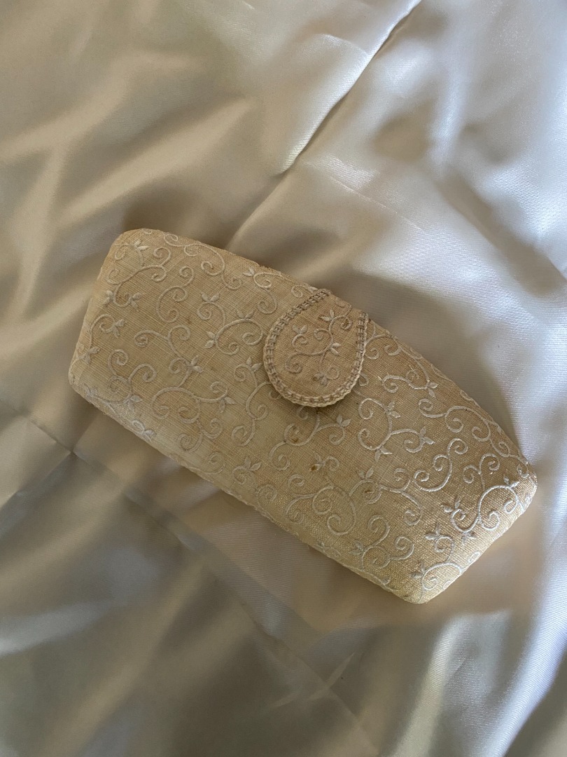 Cream clutch with white lace details, Women's Fashion, Bags & Wallets ...