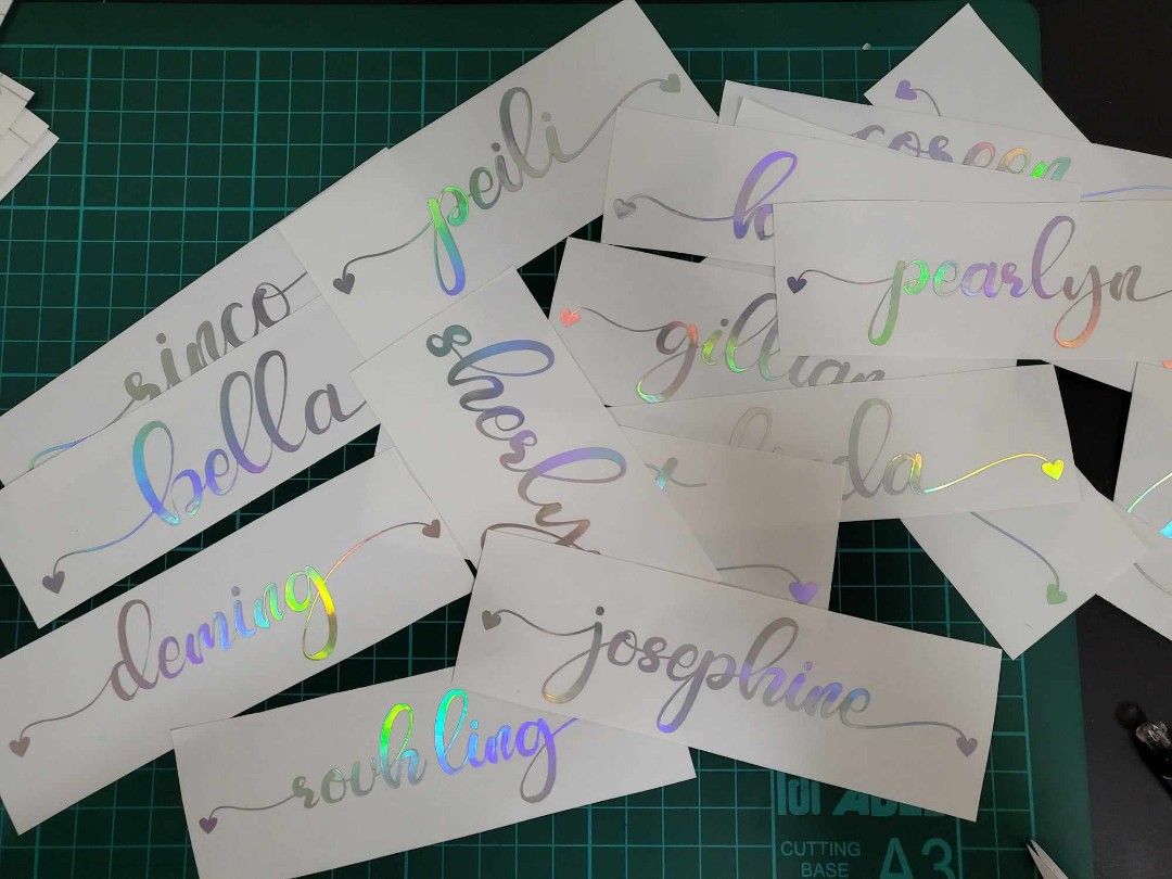 Customised Vinyl Decals Sticker/Personalized Names/Wordings Sticker ...