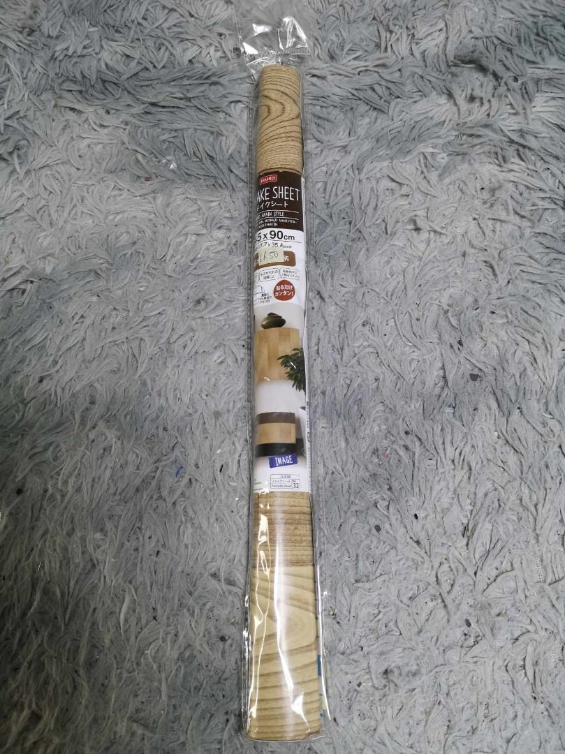 Daiso Wood grain Style Sheet, Furniture & Home Living, Home Decor, Wall ...