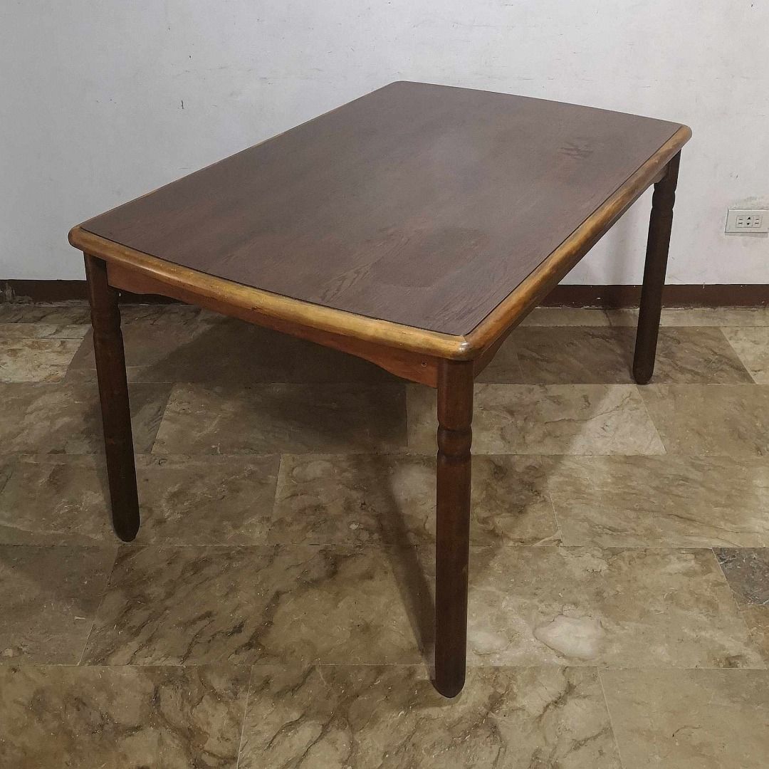 Dining table 4-6 seater, solid wood (less 200 sf), Furniture & Home ...