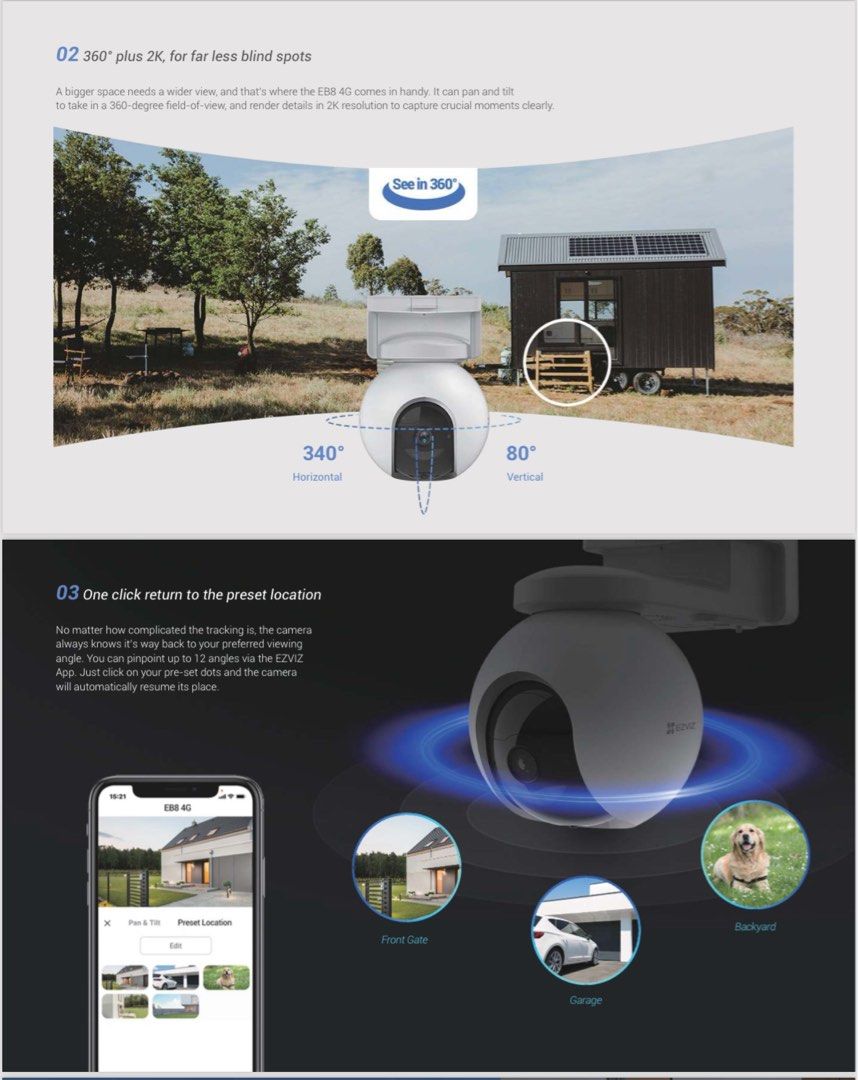 Ezviz 4G Sim Card 2K Pan & Tilt 4G Battery IP Camera [10,400mAh Battery ...