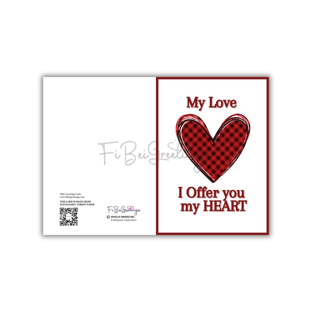 FiBei Greetings Valentine's Day Card - Title: My Love I Offer You My ...