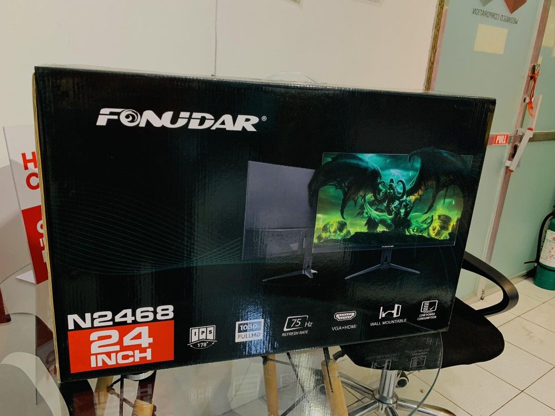Fonudar 24" IPS Panel 1080P 75Hz Vesa LED Monitor N2468, Computers ...