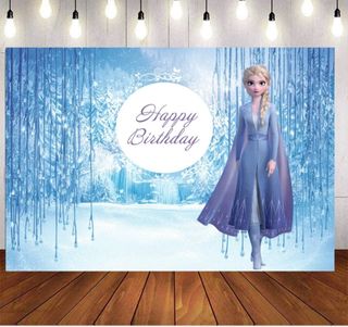 Elsa Frozen birthday backdrop, Hobbies & Toys, Stationery & Craft ...