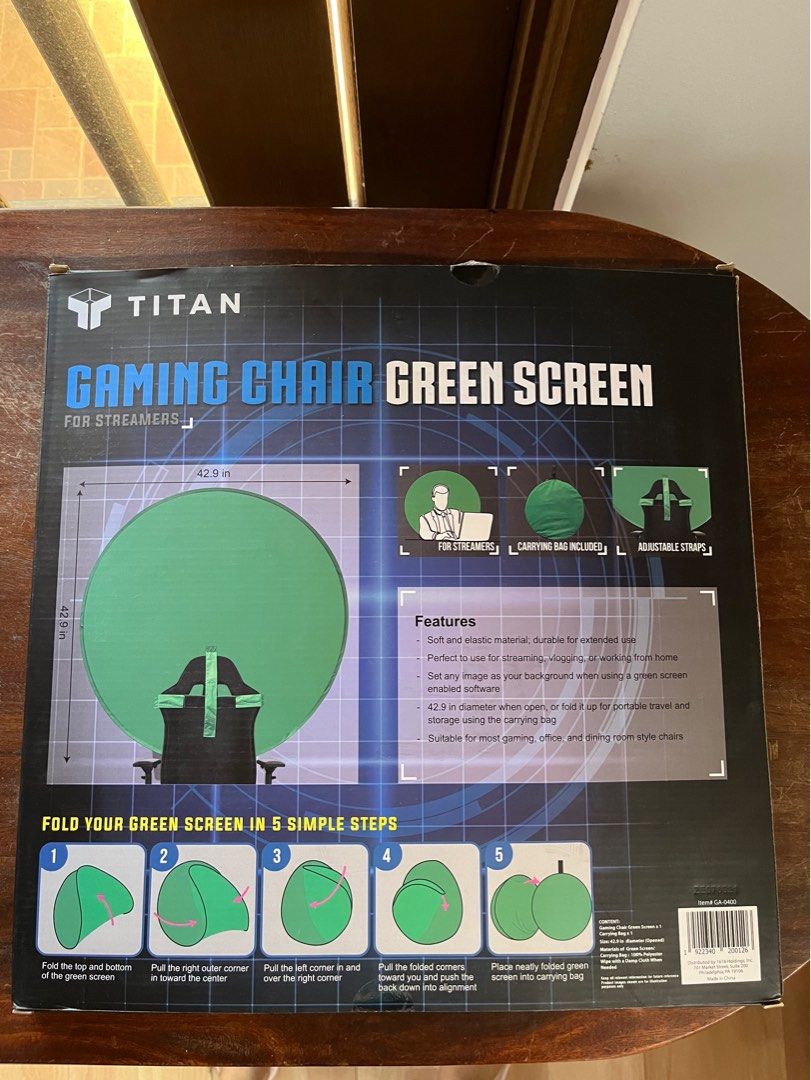 Gaming chair GREEN SCREEN, Video Gaming, Gaming Accessories, Cases ...