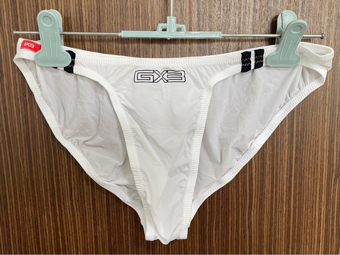 GX3 Sheer Ultra V Bikini Underwear, White x Black Stripe, Men's Fashion, Bottoms, New Underwear ...