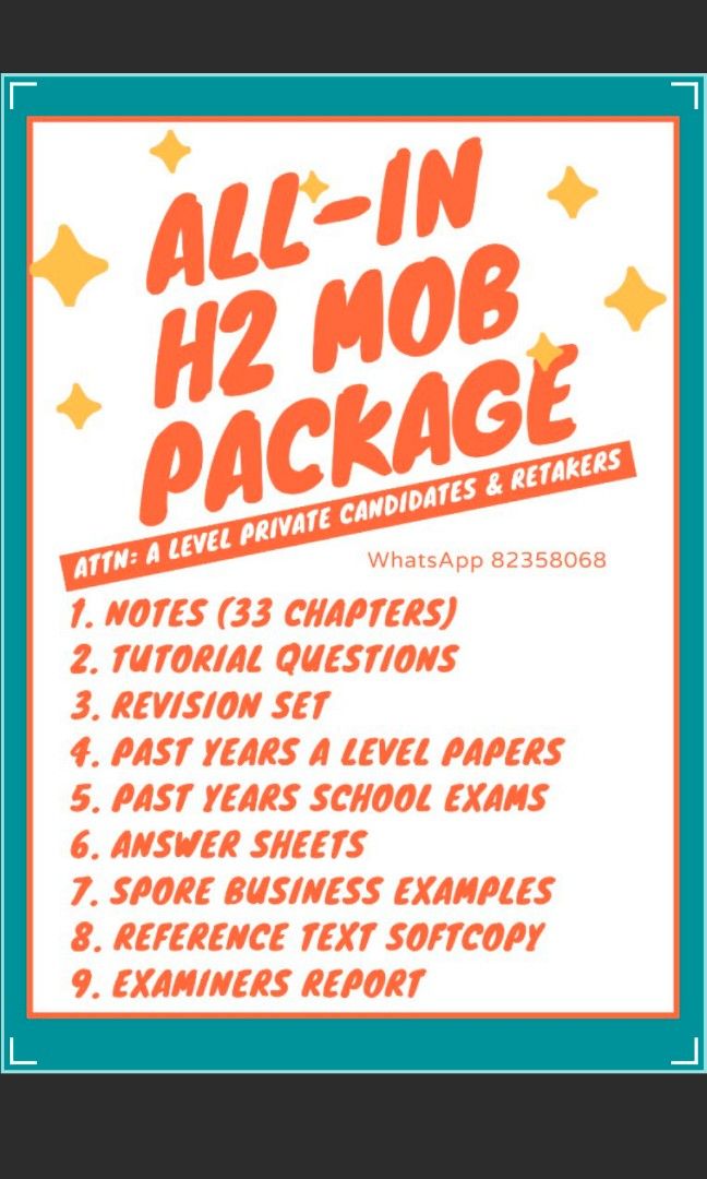 H2 MOB Notes for Sale (2024 A-level Paper + Suggested Answer included ...