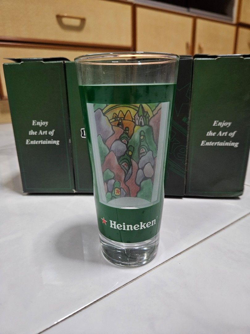 Heineken Glass, Food & Drinks, Beverages on Carousell