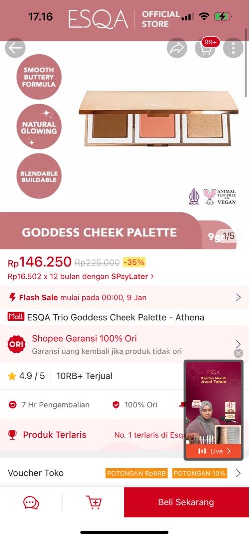 HIGHLITER, CONTOUR DAN BLUSH ON ESQA (BARU), Kesehatan & Kecantikan ...