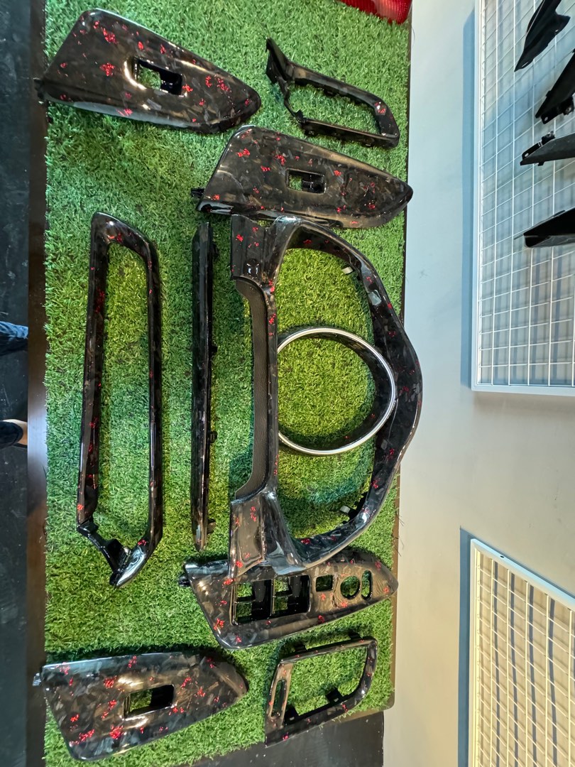 Honda fit/jazz GK5 interior Forged Carbon Red Flakes, Car Accessories ...