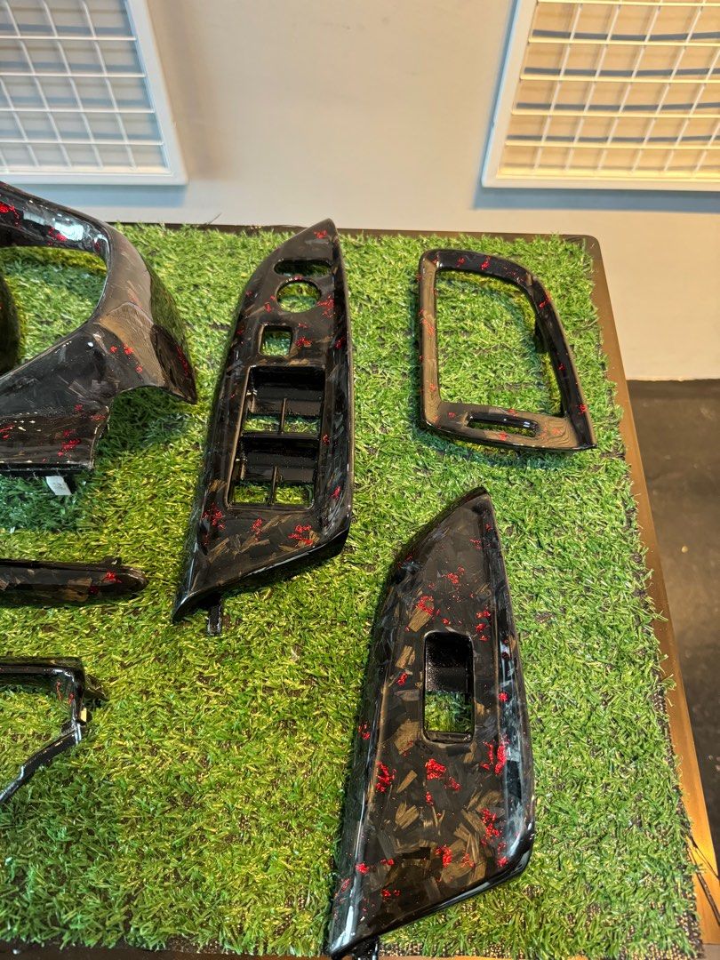 Honda fit/jazz GK5 interior Forged Carbon Red Flakes, Car Accessories ...