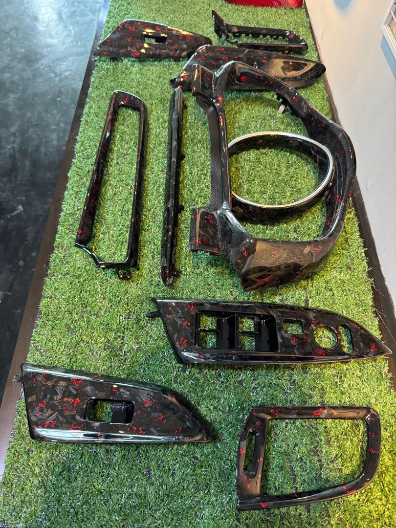 Honda fit/jazz GK5 interior Forged Carbon Red Flakes, Car Accessories ...