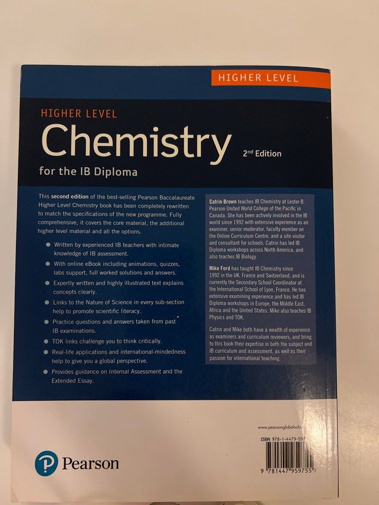 IB CHEMISTRY HL textbook, Hobbies & Toys, Books & Magazines, Textbooks ...