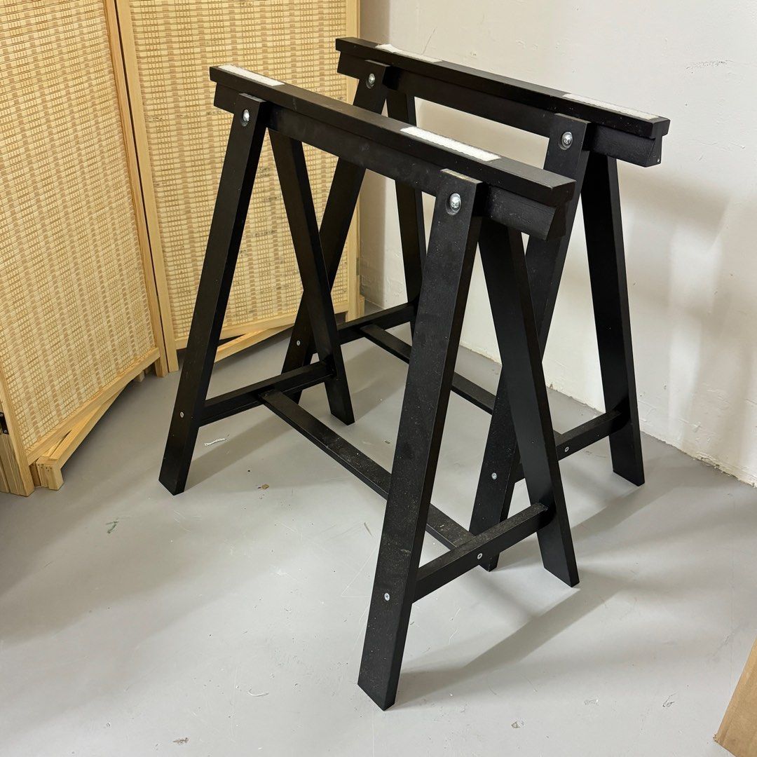 IKEA ODDVALD trestle table legs (black), Furniture & Home Living ...