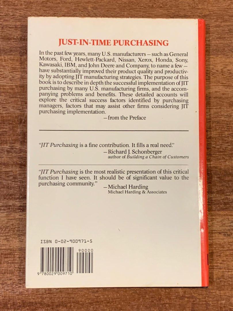 Just In Time Purchasing book by A. ANSARI AND B. MODARRESS, Hobbies ...