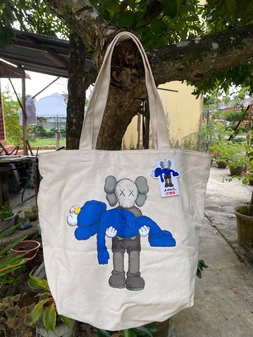KAWS x Uniqlo Gone Tote Bag, Women's Fashion, Bags & Wallets, Tote Bags ...