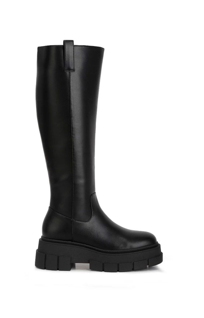 London Rag Black Chunky Platform Knee-high Boots, Women's Fashion ...