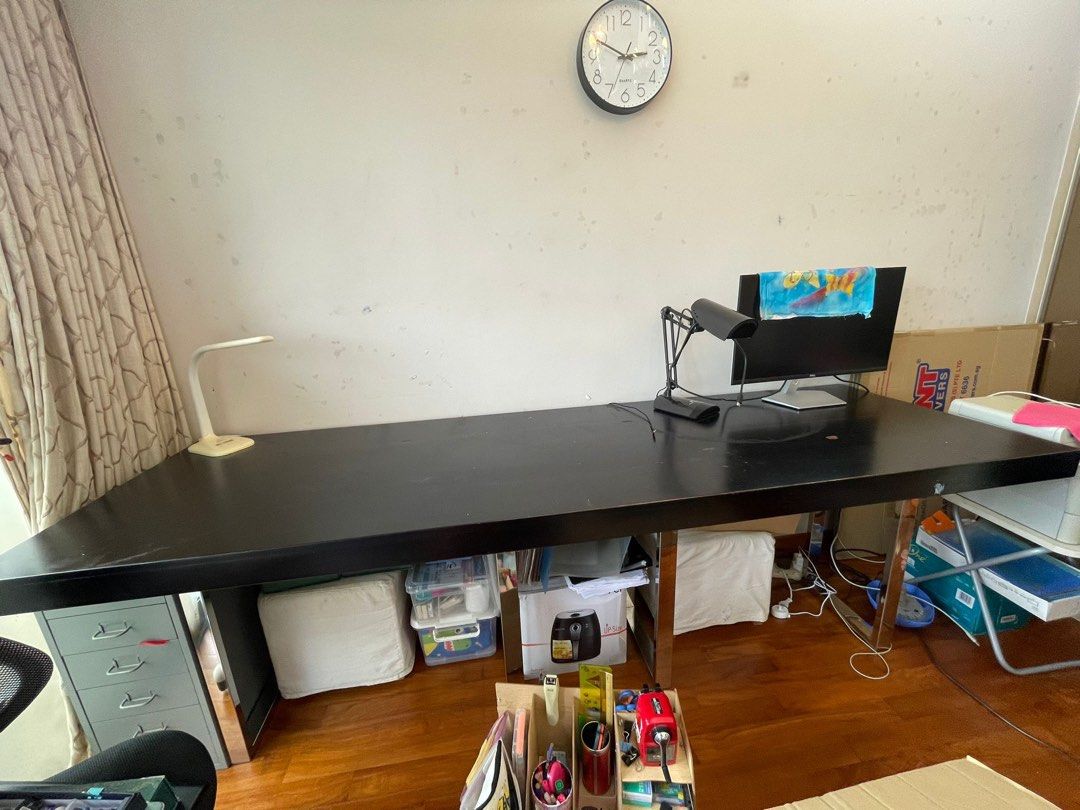 Long study table ideal for 2 children, Furniture & Home Living ...