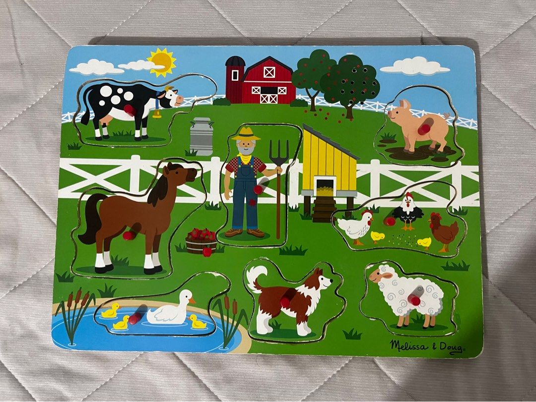 Melissa & Doug Old MacDonald's Farm Sound Puzzle, Babies & Kids, Infant ...