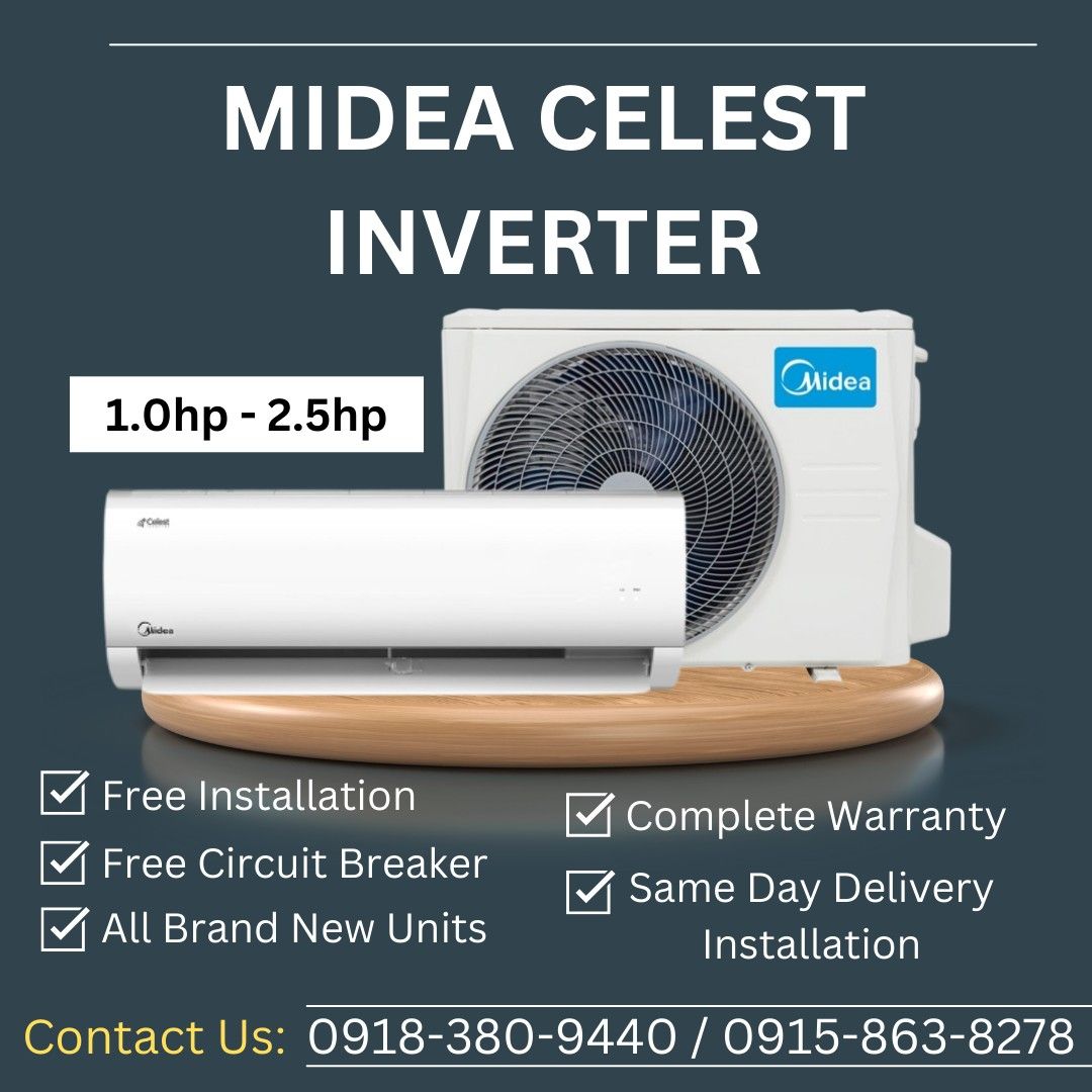 MIDEA CELEST INVERTER SPLIT TYPE AIRCON, TV & Home Appliances, Air Conditioning and Heating on ...