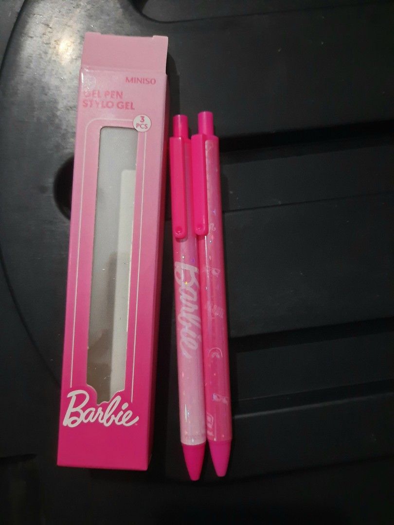 Miniso Barbie 2 pc Gel Pen Stylo Gel, Hobbies & Toys, Stationary ...