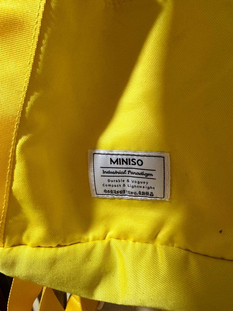 Miniso Yellow backpack, Women's Fashion, Bags & Wallets, Backpacks on ...