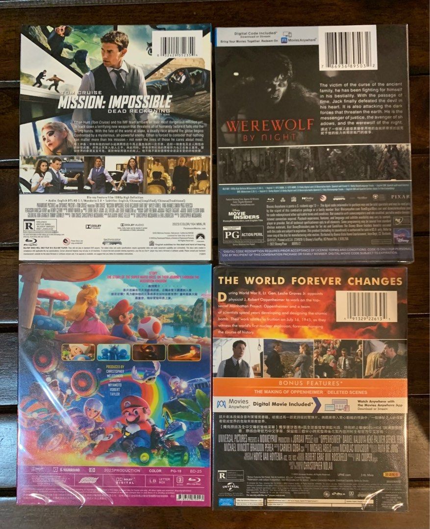 Mission : Impossible/ Super Mario / Werewolf by night / Oppenheimen Blu ...