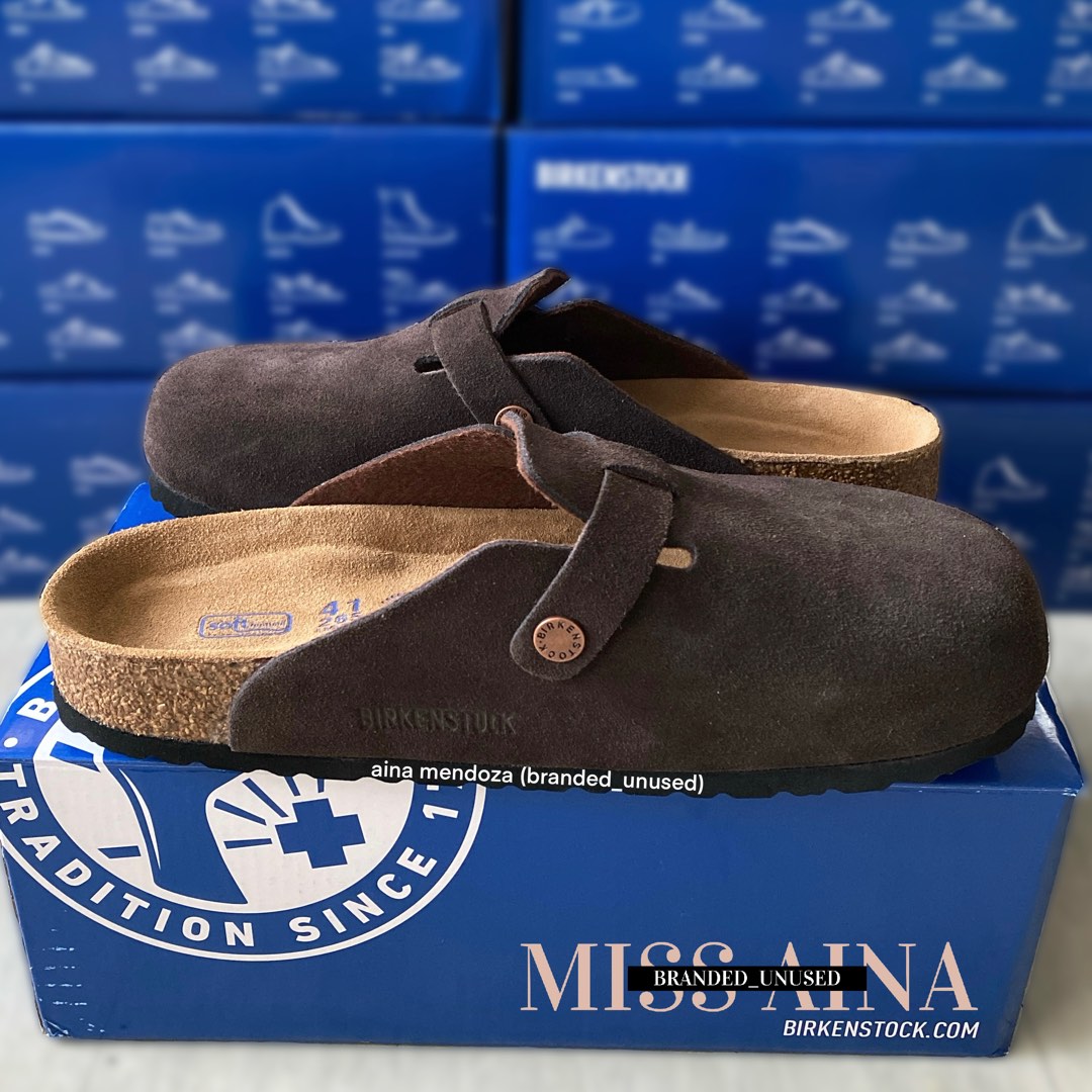 MOCHA Birkenstock Boston Clogs (Soft Footbed), Women's Fashion ...