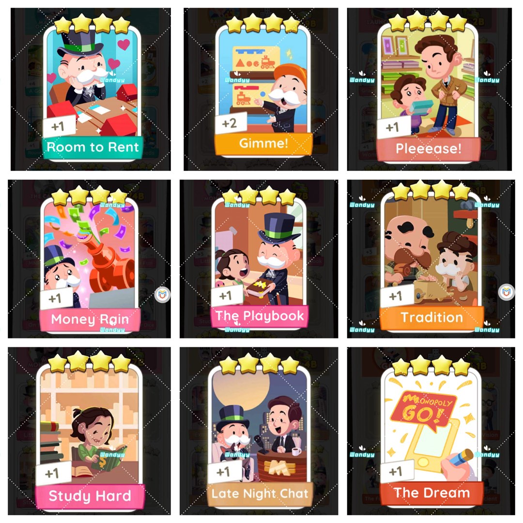 MONOPOLY GO - MONOPOLY ORIGINS 4 Stars Stickers - Room to Rent/ Award ...