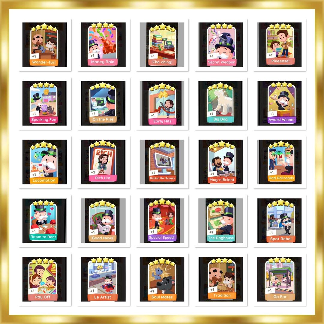 MONOPOLY GO STICKERS 1-5STAR, Video Gaming, Gaming Accessories, In-Game ...