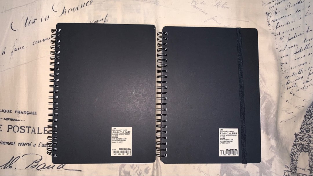 MUJI Ruled Ring Notebook w/ Elastic Band A5, Hobbies & Toys, Stationary ...