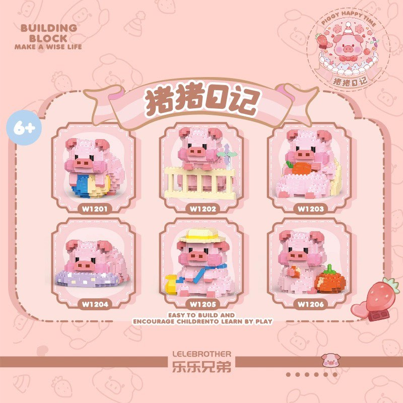 Bricks building blocks (Pig edition), Hobbies & Toys, Toys & Games on ...